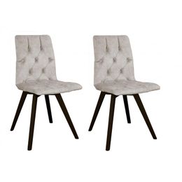 OTTO home Esszimmerstuhl &raquo;Rania&laquo; (Set) 2 Stk.mit Massivholzbeinen wei&szlig; Holzwerkstoff, Massivholz B/H/T: 45cm x 91cm x 55cm, 2 Stk., Samtvelours, 