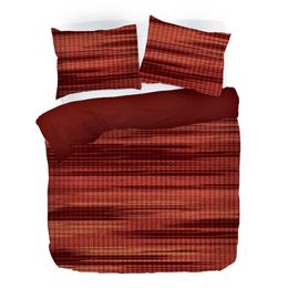 Kayori Bettw&auml;sche &raquo;Yona&laquo; 2 Stk. 100% reiner Bio-Baumwoll-Satin rot Mako-Satin, Obermaterial: 100% Baumwolle B/L: 155cm x 220cm, 1 Stk., 1 Stk., Mako-