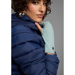 Laura Scott Damen Armstulpen 2 Stk. aus kuscheligem Strick mit s&uuml;&szlig;em Metall-Badge - NEW gr&uuml;n Einheitsgr&ouml;&szlig;e