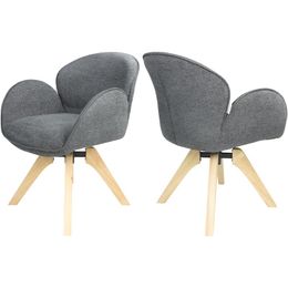 Tom Tailor HOME Armlehnstuhl &raquo;WINGS ARMCHAIR&laquo; (Set) 2 Stk.mit Armlehnen, drehbar, R&uuml;ckholfunktion, Massivholzgestell Massivholz, Stoff B/H/T: 61cm x 