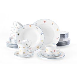 Seltmann Weiden Kombiservice &raquo;Geschirr-Set, Service Sonate Nostalgie&laquo; Tassen, Untertassen, Teller, Made in Germany, 18 Teile, f&uuml;r 6 Personen bunt Porzellan 30 Stk.