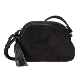 Gabor Damen Handtasche &raquo;Anthea&laquo; Kombi aus Velourimitat und Lederimitat sowie Nieten besetzte Anh&auml;nger schwarz B/H/T: 22cm x 14cm x 6,5cm