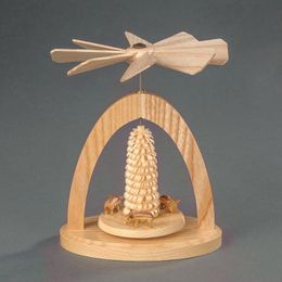 Albin Preissler Weihnachtspyramide &raquo;W&auml;rmespiel mit Frischlingen, Handwerkskunst aus dem Erzgebirge&laquo; Weihnachtsdeko aus Holz beige Massivholz 13cm