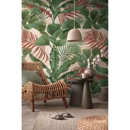 Livingwalls living walls Fototapete &raquo;Metropolitan Stories. Travel Styles. Tapete Dschungel&laquo; gemustert matt neutral glatt Palmenbl&auml;tter Fototapete Floral Tapeten 