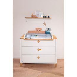 Paidi Wickelkommode &raquo;LOTTE & FYNN Steiff by Paidi, 3 Schubladen und Wickelaufsatz&laquo; Wei&szlig; mit Eiche Massivholz, abnehmbarer Aufsatz, Soft-Close 119 cm 