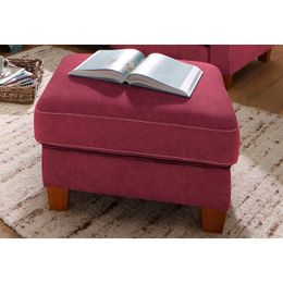 OTTO home Hocker &raquo;Borkum; B: 75cm&laquo; mit Federkern rot Struktur (100% Polyester);Luxus-Microfaser ALTARA NUBUCK (100% Polyester);MELROSE (100% Polyester
