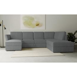 OTTO home Wohnlandschaft &raquo;Lavars Schlafsofa&laquo; mit Bettfunktion und Stauraum, in zwei verschiedenen Bezugsqualit&auml;ten grau 53% strukturiertes Polyester, 
