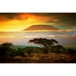 papermoon Fototapete &raquo;Mount Kilimanjaro and Clouds&laquo; glatt bunt Vlies B/L: 1,5m x 1,11m, Bahnen: 7 Stk.