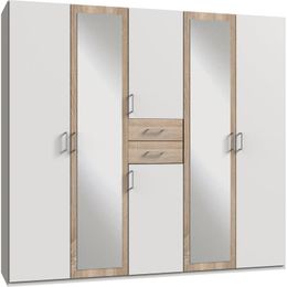 wimex Kleiderschrank &raquo;Diver Dreht&uuml;renschrank mit Spiegel, in der Breite: 225cm&laquo; Bestseller Schlafzimmerschrank wahlweise 3 Innenausstattungen wei&szlig; B/H/T: 