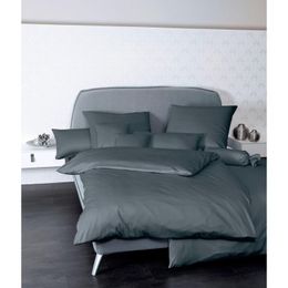 Janine Bettw&auml;sche &raquo;Colors&laquo; 3 Stk. feinf&auml;dige uni Bettw&auml;sche f&uuml;r alle Jahreszeiten, Markenrei&szlig;verschluss grau Mako-Satin, Obermaterial: 100% Baumwolle B/L: 
