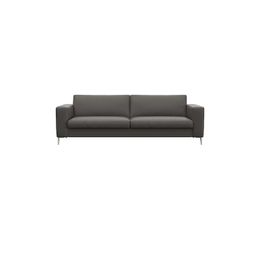 FLEXLUX 3-Sitzer &raquo;Fiore, super Sitzkomfort durch Kaltschaum im Sitz&laquo; breite Armlehnen, F&uuml;&szlig;e Alu grau 100% Echteder B/H/T: 229cm x 85cm x 92cm, 