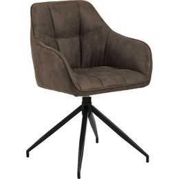 ACTONA GROUP Esszimmerstuhl &raquo;Beate&laquo; () 1 Stk.mit edlem Samtstoff und modernen quadratischen N&auml;hten braun Polyester, Stoff B/H/T: 59cm x 85cm x 55cm, 1