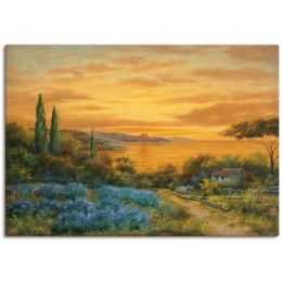 Artland Leinwandbild &raquo;Toskanabucht&laquo; Europa 1 Stk. tlg. auf Holzrahmen gespannt braun Leinwand B/H/T: 70cm x 50cm, Leinwandbild Europa Querformat, 1 Stk.