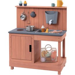 Muddy Buddy Outdoor-Spielk&uuml;che &raquo;Matschk&uuml;che Mud Expert&laquo; braun Holz Einheitsgr&ouml;&szlig;e