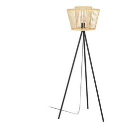 Eglo Stehlampe &raquo;HYKEHAM&laquo; E27 1 Stk. Stehlampe, Holz in Natur, Metall in Schwarz, Standleuchte, E27 Fassung schwarz 1, &Oslash; 38cm H: 129,5cm, 1 Stk.