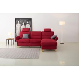 OTTO home Ecksofa &raquo;Westerland L-Form&laquo; Federkern-Polsterung, wahlweise mit Schlaffunktion, Bettkasten rot 100% Polyester B/H/T: 252cm x 90cm x 162cm, 