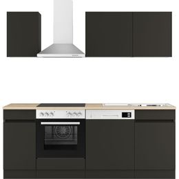 Optifit K&uuml;chenzeile &raquo;Roth&laquo; Breite 210 cm, wahlweise mit E-Ger&auml;ten, Push-to-Open-Funktion B/H/T: 210cm x 206,8cm x 60cm, ohne E-Ger&auml;te