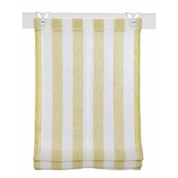 Kutti Raffrollo &raquo;Bornholm&laquo; mit Hakenaufh&auml;ngung ohne Bohren halbtransparent, Polyester, gewebt, Streifen, mit Edelstahlhaken gr&uuml;n Obermaterial: 100% 