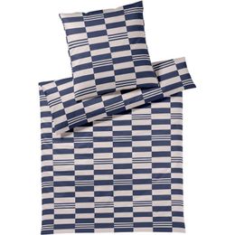 Elegante Bettw&auml;sche &raquo;Skip&laquo; 2 Stk. angenehmes Hautgef&uuml;hl blau Mako-Jersey, Obermaterial: 100% Baumwolle B/L: 135cm x 200cm, 1 Stk., 1 Stk., Mako-Jersey, B/L: 