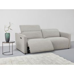 OTTO home 2-Sitzer &raquo;KYLLY XXL 208 cm - OTTO. Verl&auml;ssliche Qualit&auml;t.&laquo; elektr. Relaxfunktion, verstellb. Kopfteil, USB, Federkern, Struktur grau B/H/T: 
