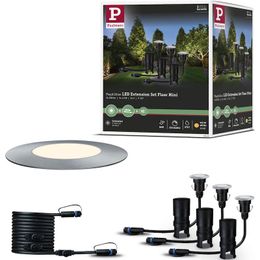 Paulmann LED Einbauleuchte &raquo;Plug & Shine&laquo; LED-Modul 4 Stk. Warmwei&szlig; Outdoor Plug & Shine Floor Mini Erg. Set IP67 3000K 3x2,5W 24V 55mm silber 3, &Oslash; 6cm H: 9cm,