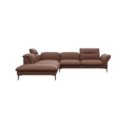 FLEXLUX Ecksofa &raquo;Salino, Funktionssofa mit Ottomane, Relaxsofa, Ecksofa&laquo; Sofa mit Arm- und Kopfteil-Verstellungen, Kaltschaum & Stahl-Wellen braun B/H