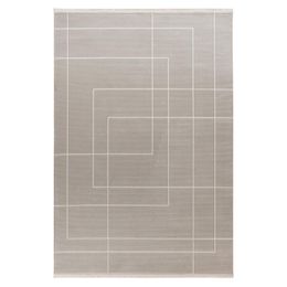 Kayoom Teppich &raquo;Stage 125&laquo; rechteckig 11 mm H&ouml;he weicher Kurzflor, Hoch Tief Struktur, Wohnzimmer beige Polypropylen B : 160cm 1 Stk., 11mm, L: 230cm