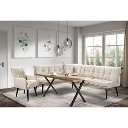 exxpo - sofa fashion Essbank &raquo;Mocca Essbank, Sitzbank&laquo; hoher Sitzkomfort, bequem und elegant, hochwertige Detailverarbeitung beige B/H/T: 260cm x 94cm