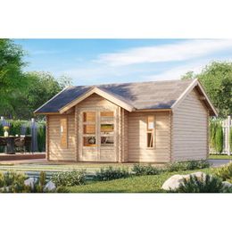 Karibu Gartenhaus &raquo;S&uuml;dland&laquo; braun Massivholz ohne Fu&szlig;boden