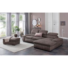 OTTO home Ecksofa &raquo;Alberto L-Form&laquo; mit Kopfteilverstellung, wahlweise mit Schlaffunktion grau 100% Polyester;Luxus-Microfaser ALTARA NUBUCK (100% 