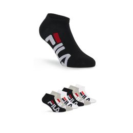 Fila Damen Socken &raquo;UNISEX INVISIBLE SOCKS&laquo; 6 Paar tlg. gro&szlig;er Markenschriftzug seitlich schwarz 35-38
