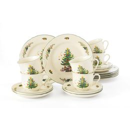 Seltmann Weiden Kaffeeservice &raquo;Geschirr-Set, Service Marie-Luise, Advent, Weihnachten&laquo; Tassen, Teller, Untertassen, Made in Germany, 18 Teile, f&uuml;r 6 Personen beige 