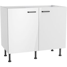 KOCHSTATION Sp&uuml;lenschrank &raquo;KS-Paula&laquo; 100 cm breit, 87 cm hoch, mit 1 T&uuml;r wei&szlig;, B/H/T: 100cm x 87cm x 58,4cm, T&uuml;ren: 2 Stk.