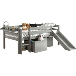 Vipack Spielbett &raquo;Pino, Kiefer massiv, mit Rolllattenrost, 2 Rollboxen, Made in Europe&laquo; B/H/T ca. 207,6x83x175cm, inkl. Leiter, Absturzschutz und Rutsche, 