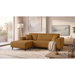 OTTO home Ecksofa &raquo;ARROS L-Form mit Wellenunterfederung, Ma&szlig;e B/T/H: 235/163/81 cm&laquo; incl. Zierkissen, mit Recamiere rechts/links bestellbar, auch in 