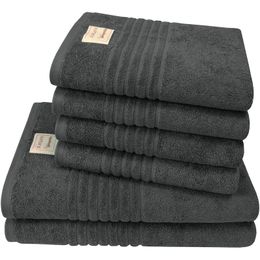 Dyckhoff Handtuch Set &raquo;Nature&laquo; Set 6 Stk. Frottier 6er Set: 4x Handt&uuml;cher, je 50 x 100 cm & 2x Badetuch 70 x 140 cm grau Frottier, Obermaterial: 100% Baumwolle