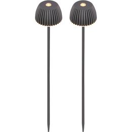 Briloner Leuchten LED Au&szlig;en-Tischleuchte &raquo;RIFFLE&laquo; LED-Modul 1 Stk. Warmwei&szlig; 6x78,5 cm, 2er-Set, Akku tauschbar, Outdoor, Balkon, Terrasse schwarz 2, 1 Stk.
