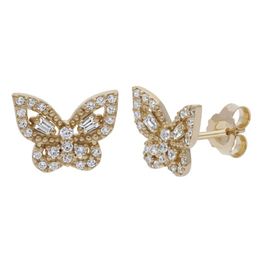 Firetti Damen Paar Ohrstecker &raquo;Schmuck Geschenk Silber 925 Ohrschmuck Ohrringe Schmetterling&laquo; mit Zirkonia (synth.) Silber 925 (Sterlingsilber)