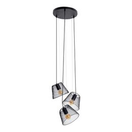 N&auml;ve n&auml;ve Pendelleuchte &raquo;Korie&laquo; E27 1 Stk. Metallgeflechtschirme schwarz, 3x E27 exkl., H&ouml;he 120cm gestuft schwarz 3, &Oslash; 20cm H: 120cm, 1 Stk.
