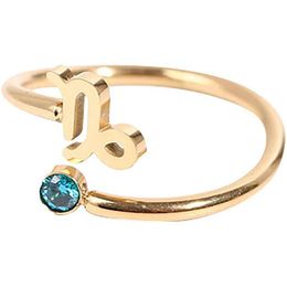 Firetti Damen Fingerring &raquo;Schmuck Geschenk Damenring Sternzeichen&laquo; Made in Germany - mit Zirkonia (synth.) gold 5 g, Steinbock, Edelstahl, 1,2mm