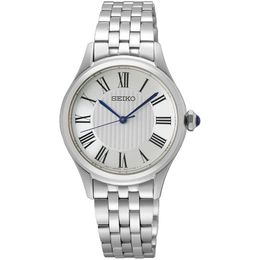 Seiko Damen Quarzuhr Armbanduhr, Damenuhr, Edelstahlarmband, analog, Saphirglas silber Einheitsgr&ouml;&szlig;e