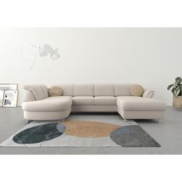 Sit & More sit&more Wohnlandschaft &raquo;Apulia U-Form&laquo; wahlweise Schlaffunktion, Bettkasten und Kopf- und Armteilverstellung grau Webstoff (100% Polyester);Struktur 