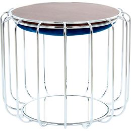 Kayoom Beistelltisch &raquo;Pouf Comfortable 110, abnehmbares und wendbares Oberteil&laquo; 1 Stk. tlg. praktisch umzuwandeln in Tisch oder Hocker, mit Spiegelglas blau 