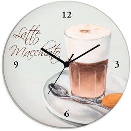 Artland Wanduhr &raquo;Latte Macchiato&laquo; wahlweise mit Quarz- oder Funkuhrwerk, lautlos ohne Tickger&auml;usche wei&szlig; &Oslash; 30cm, Quarzuhr