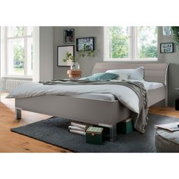 Wiemann Futonbett &raquo;Monaco, 4-fache Liegeh&ouml;henverstellung&laquo; mit stilvollem Holzkopfteil, Made in Germany grau Liegefl&auml;che L&auml;nge B: 200cm x 200cm, H&ouml;he 