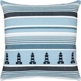 Pad Dekokissen &raquo;MARINA&laquo; Made in Europe, Kissenh&uuml;lle ohne F&uuml;llung, maritim, 1 St&uuml;ck blau Obermaterial: 100% Baumwolle B/L: 45cm x 45cm, 1 Stk.