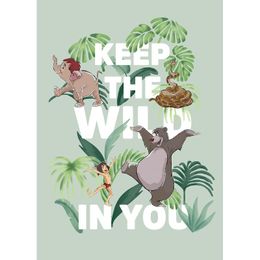 Komar Bild &raquo;Jungle Book Keep the Wild&laquo; Disney 1 Stk. tlg. Wandbild zur Dekoration im Kinderzimmer - ohne Rahmen bunt Holz, Papier B/H/T: 50cm x 70cm, Disney