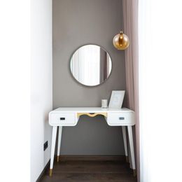 Mirrors and More Dekospiegel &raquo;Mila&laquo; Wandspiegel, rund, &Oslash; 50 cm, lackiertes Metall gold Spiegelglas B/H/T: 50cm x 50cm x 1cm &Oslash; 50cm
