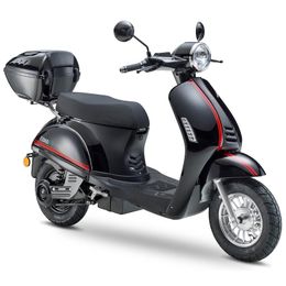 Luxxon E-Motorroller &raquo;E3000&laquo; bis zu 55 km Reichweite, mit Stra&szlig;enzulassung, 2 Sitzpl&auml;tze schwarz Topcase in der Fahrzeugfarbe