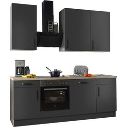 Wiho-K&uuml;chen wiho K&uuml;chen K&uuml;chenzeile &raquo;"Simi", wahlweise mit E-Ger&auml;ten, mit verstellbaren F&uuml;&szlig;en&laquo; Soft-Close-Funktion in Schubk&auml;sten und Ausz&uuml;gen, Breite 220 cm grau
